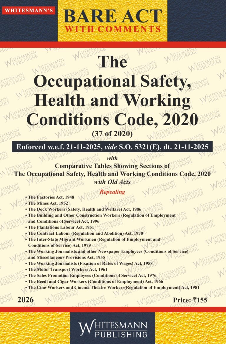 The Occupational Safety,Health and Working Conditions Code, 2020 Bare ...